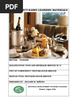 CBLM FBSNCII Providing Room Service | PDF | Menu | Hotel