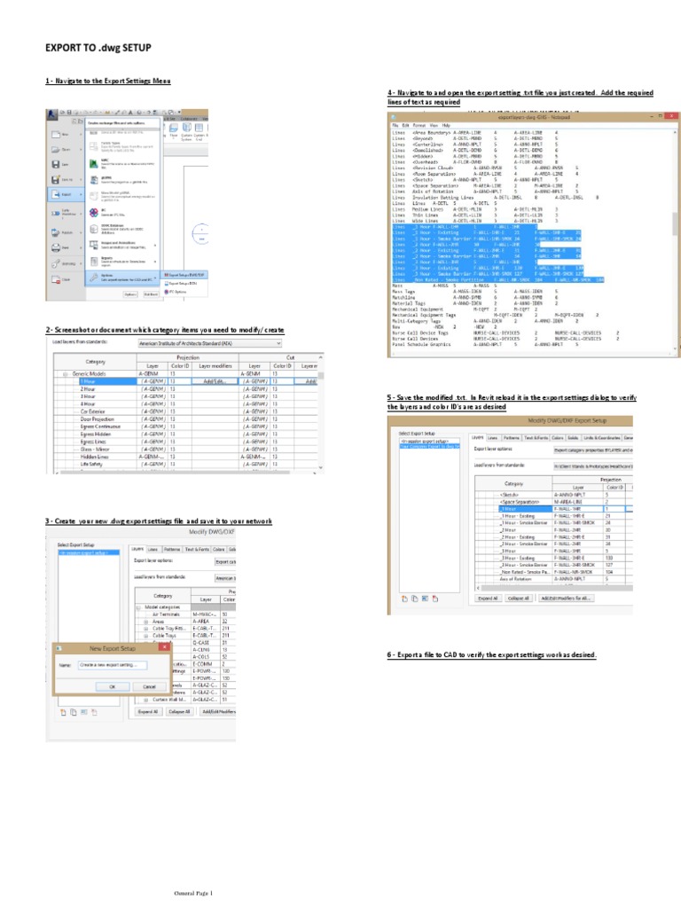Revit to DWG Export Settings Guide | PDF | Computers