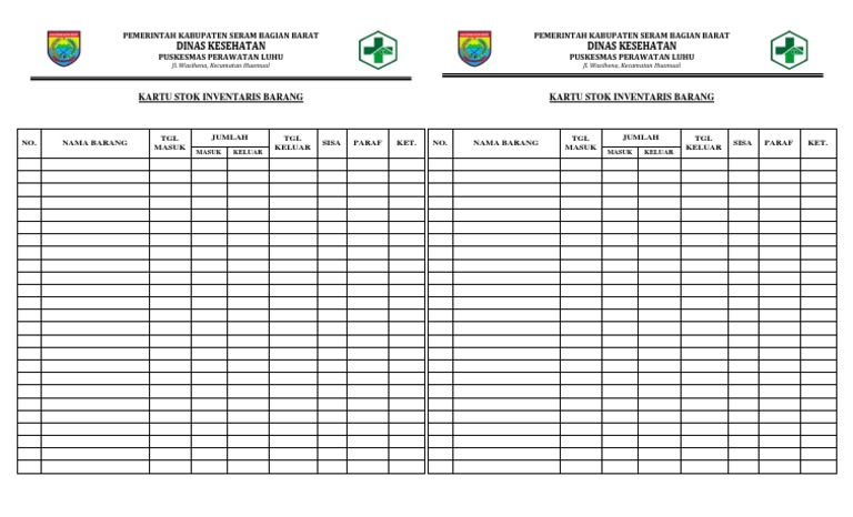 Kartu Stok Inventaris Barang | PDF