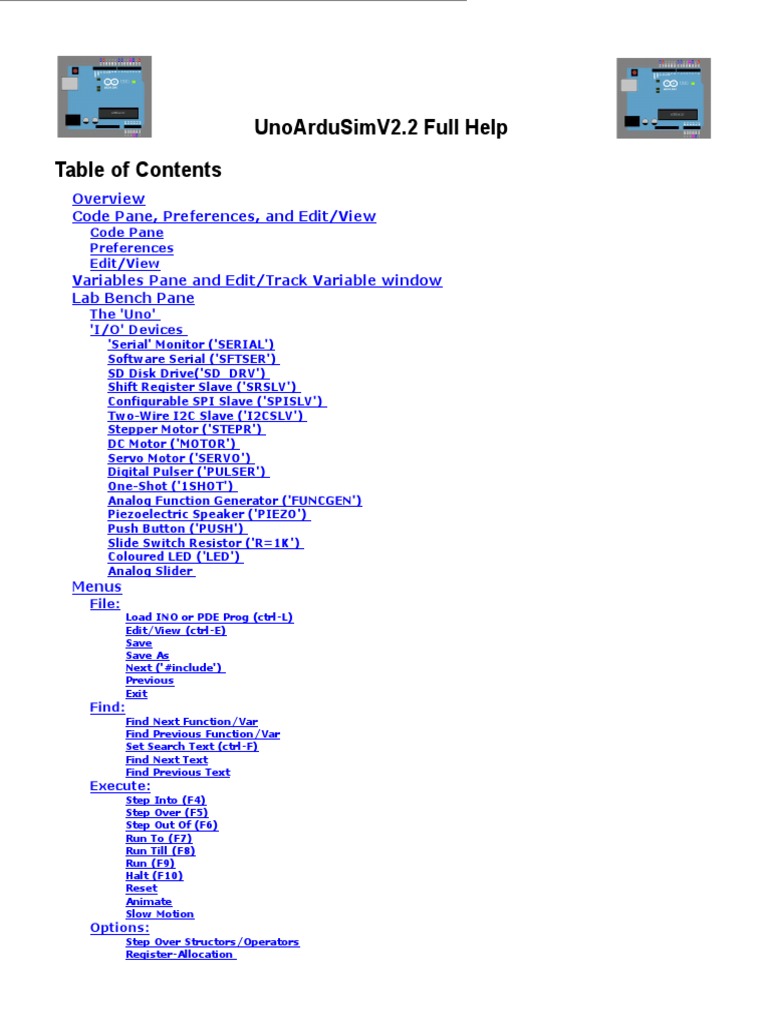 UnoArduSim FullHelp PDF | PDF | Electric Motor | Manufactured Goods