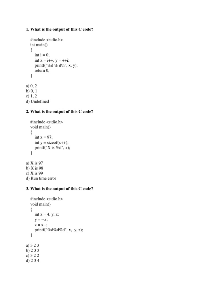 What Is The Output of This C Code? | PDF