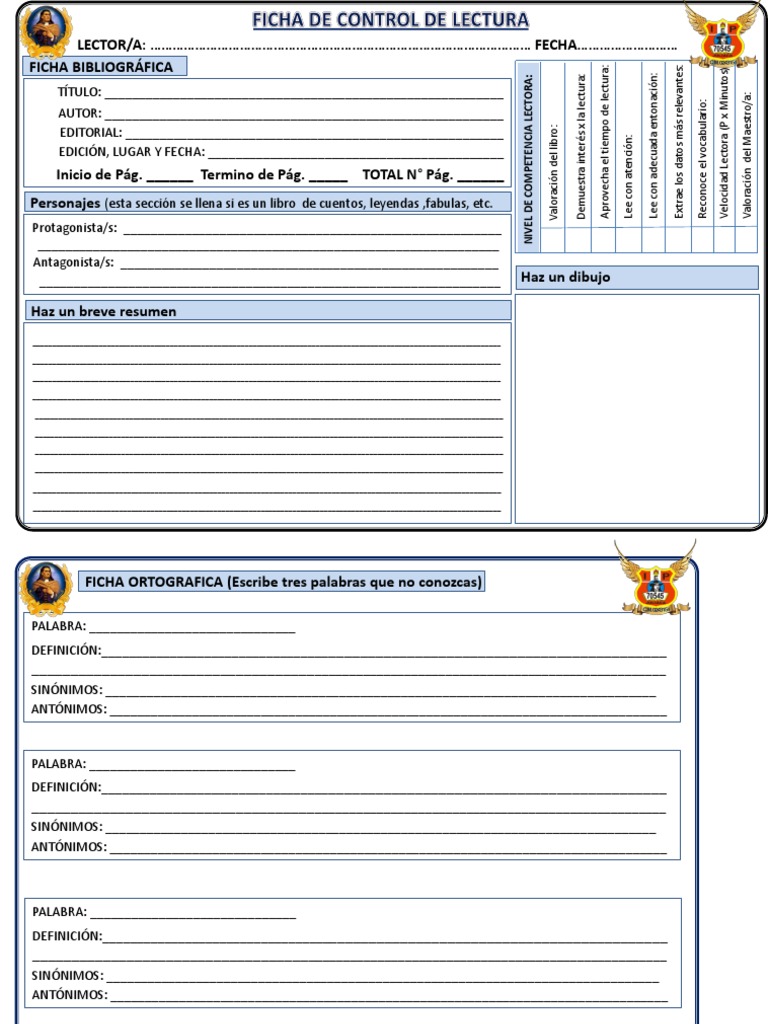 Ficha Control de Lectura | Lectura (proceso)