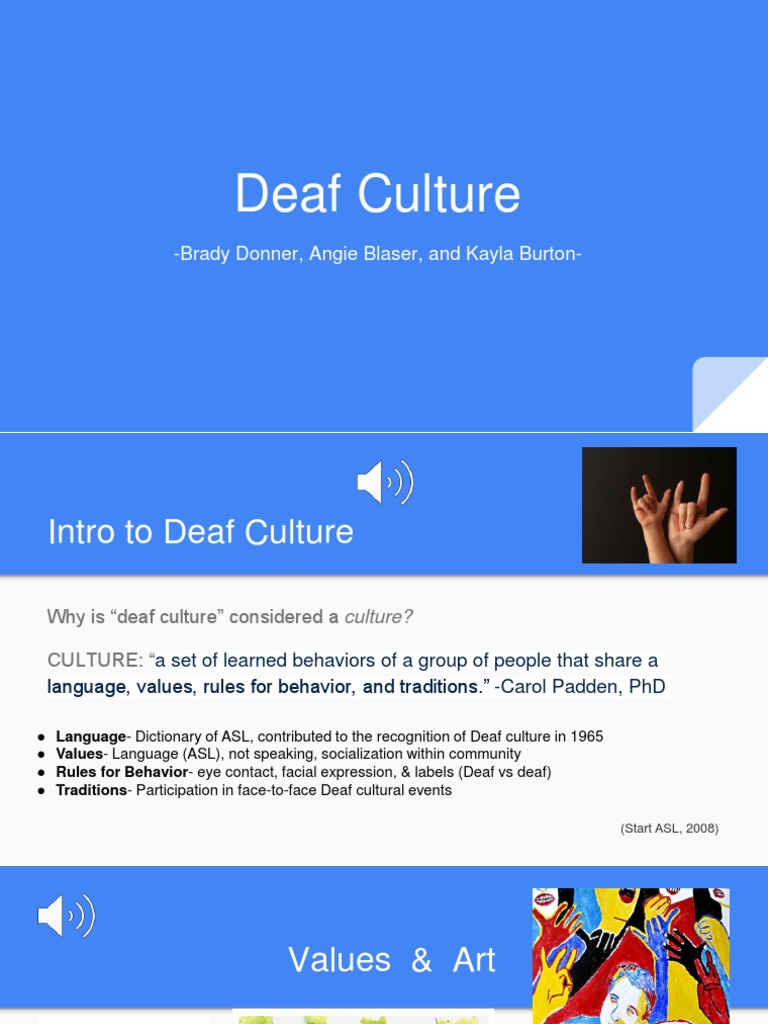 Understanding Deaf Culture & Issues | PDF | Hearing Loss | Human ...
