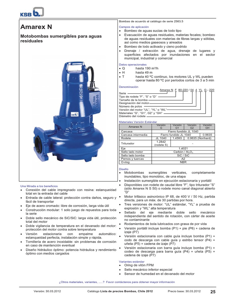 Bombas KSB | PDF | Aguas residuales | Bomba
