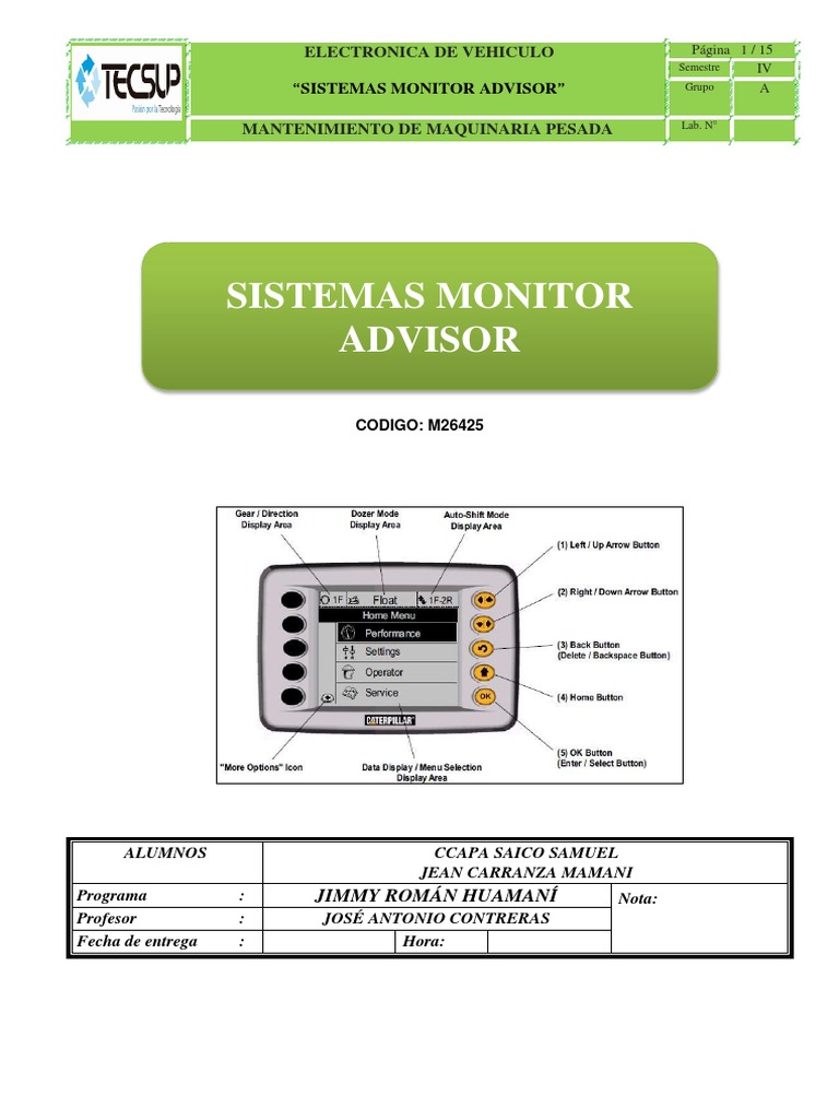 Sistemas Monitor Advisor en Electrónica de Vehículos | PDF ...