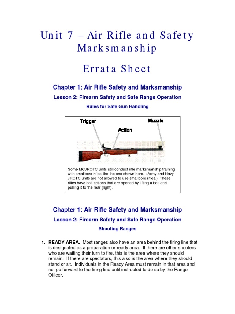 Erratta Sheet To Unit 7 11 Jan 05 | PDF | Rifle | Gun Barrel