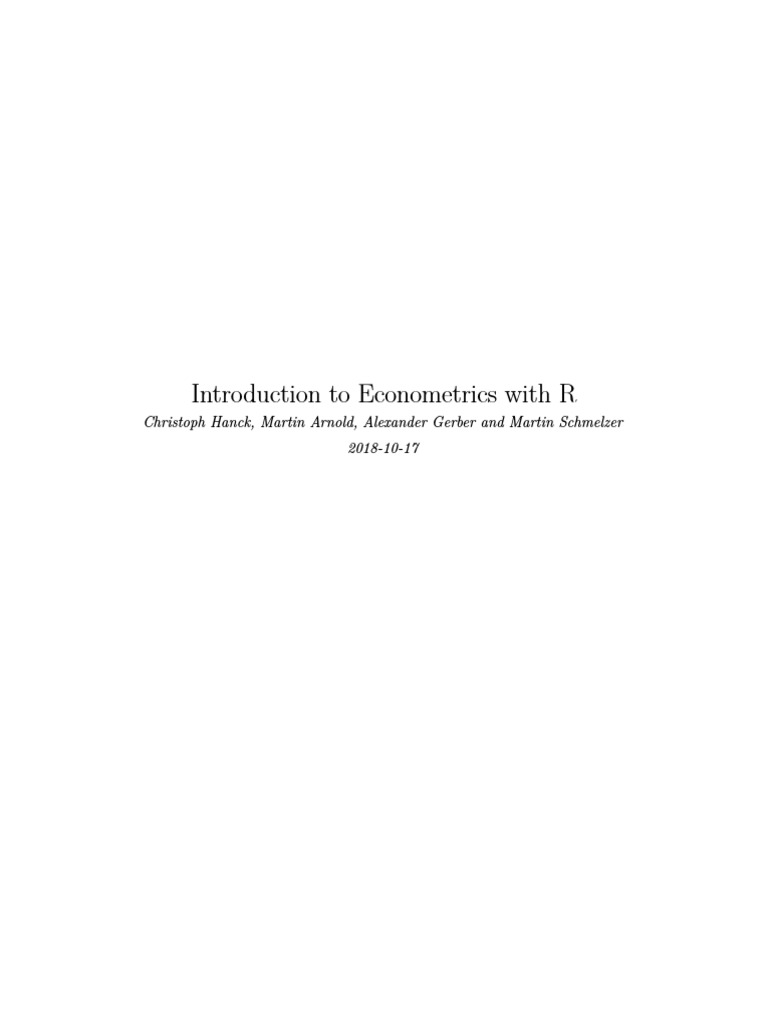 Introduction To Econometrics With R | PDF | Probability Theory | Probability Distribution