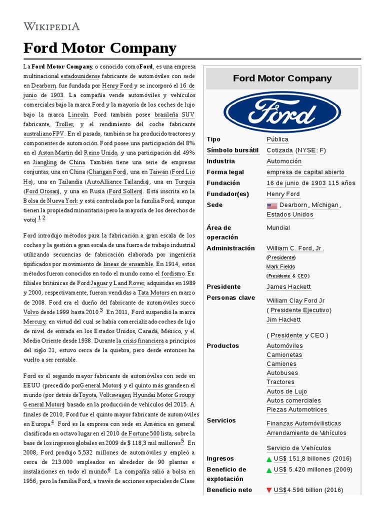 Ford Motor Company | Compania de motores ford | Vehículo de motor ...