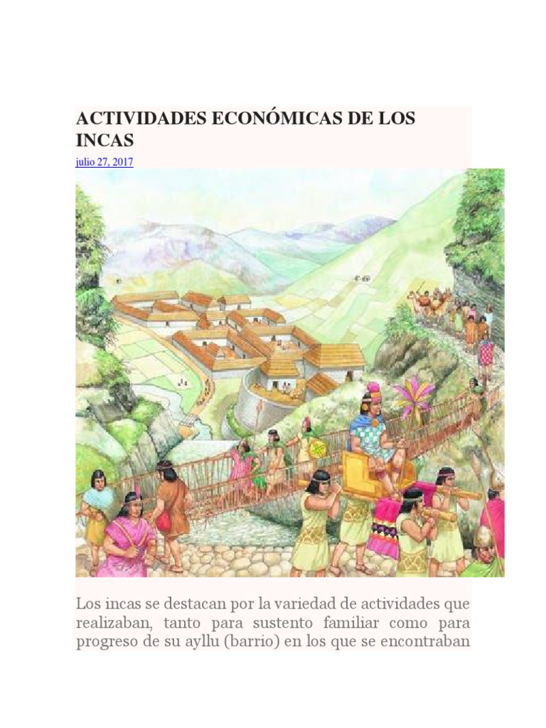Actividades Económicas de Los Incas | Imperio Inca | Agricultura