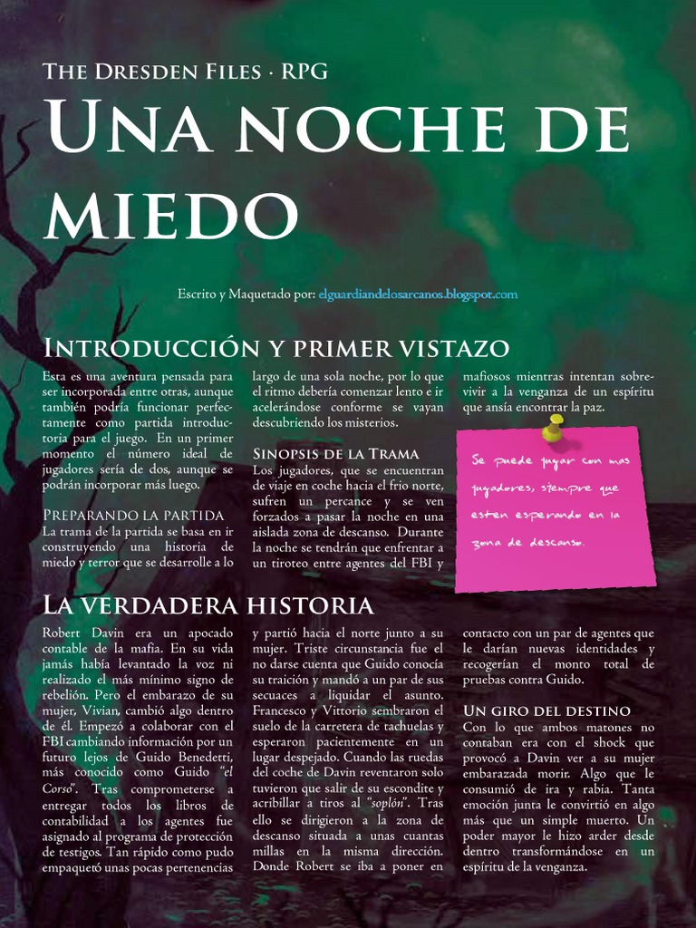 The Dresden Files - Una Noche de Miedo | PDF