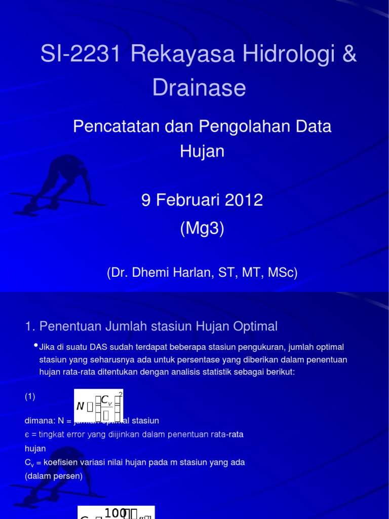 SI-2231 Pencatatan Dan Pengolahan Data Hujan (Minggu3) | PDF