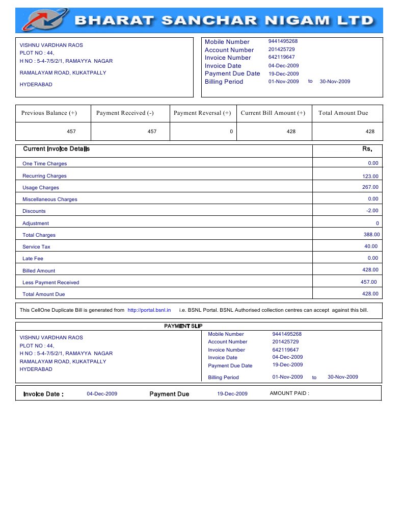 CellOne Bill Payment Summary | PDF | Invoice | Payments