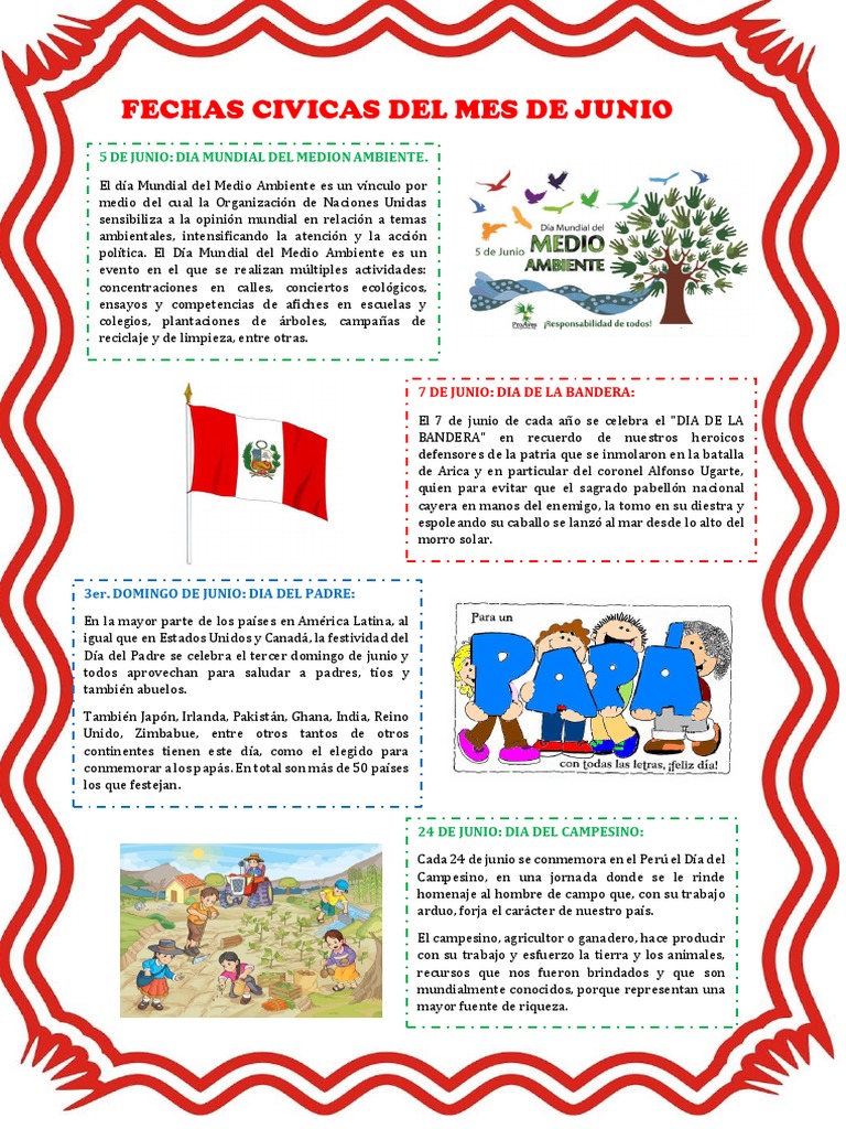 Fechas Civicas Del Mes de Junio | PDF | Agitación