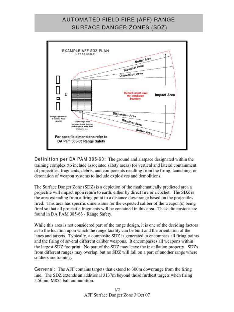 Automated Field Fire SDZ Guidelines | PDF | Projectiles | Range Safety