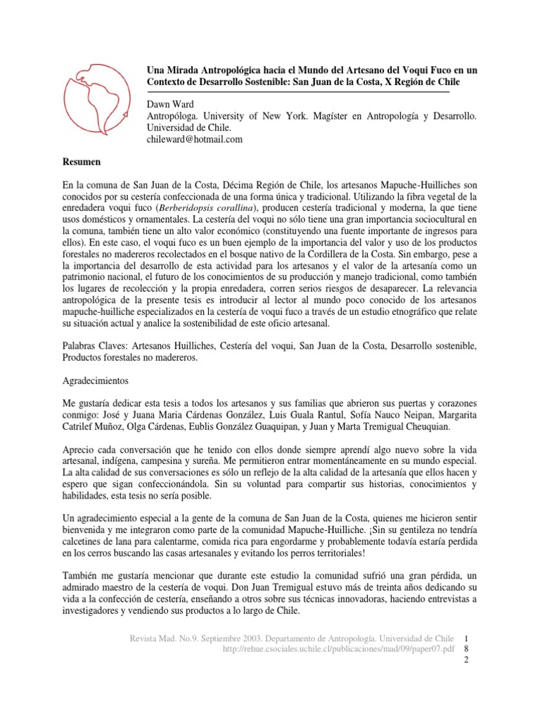 Cesteria Mapuche PDF | PDF | Etnografía | Los bosques