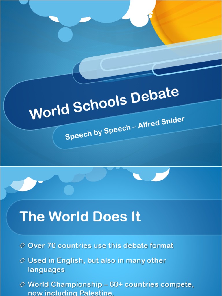 WSDC Format PPT Presentation by Alfred Snider PDF | PDF | Argument ...