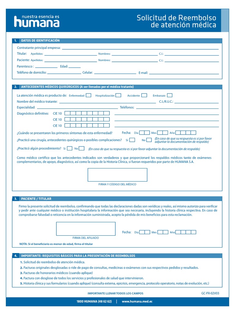 Solicitud De Reembolso Atencion Medica 2018 Pdf Descargar Gratis Pdf