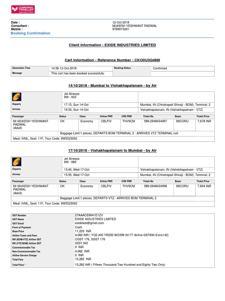 Ticket Cko0u3q488i | PDF | Airlines | Services (Economics)