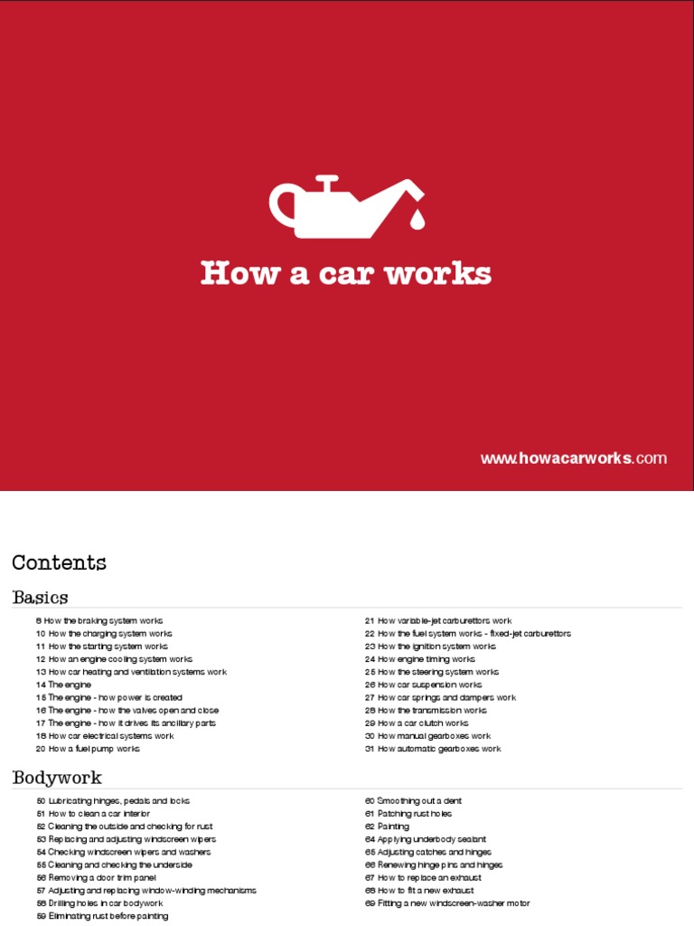 How a car works guide | PDF | Transmission (Mechanics) | Carburetor