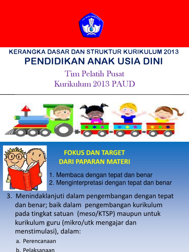 7 Kerangka Dasar Dan Struktur Kurikulum PAUD 2013 | PDF | Karier & Perkembangan | Sains & Matematika
