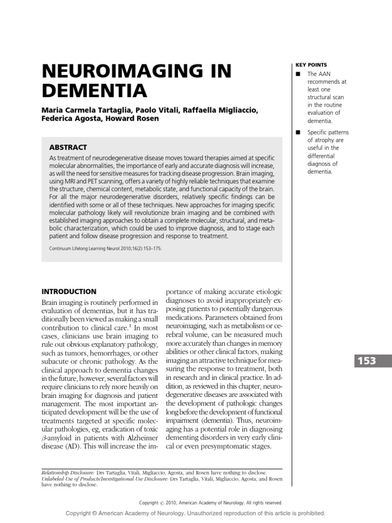 Neuroimaging in Dementia | PDF | Frontal Lobe | Cingulate Cortex