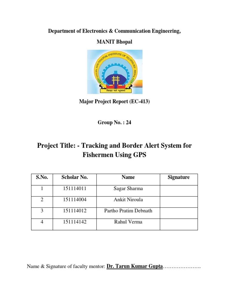 Project Title: - Tracking and Border Alert System For Fishermen Using GPS | Download Free PDF ...