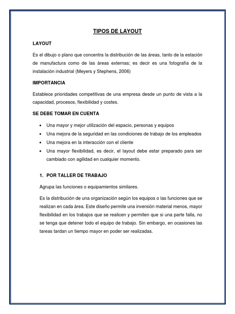 Tipos de Layout en Empresas Industriales | PDF | Lean Manufacturing ...