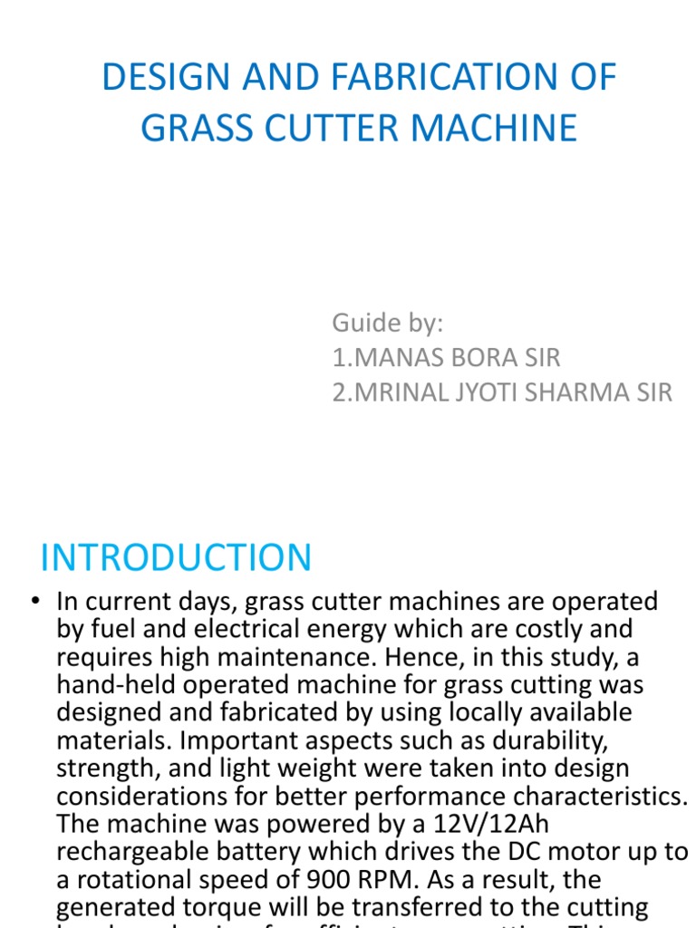 Project On Protable Grass Cutter Machine | PDF | Machines ...