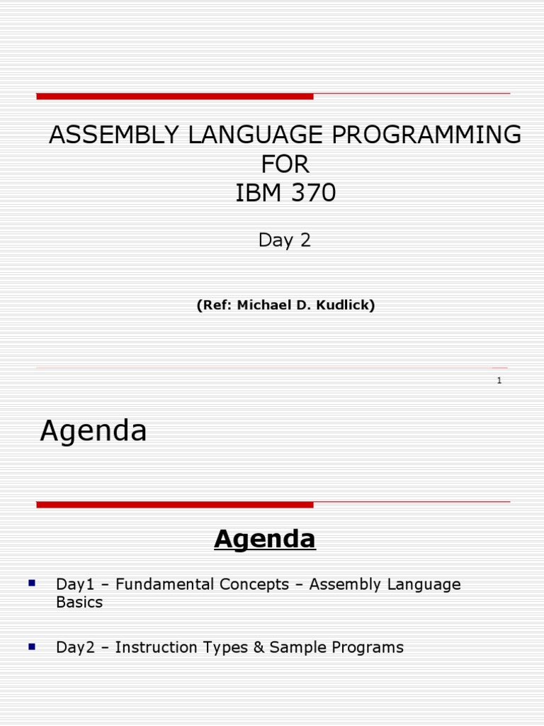 IBM 370 Assembly Language - Day2 | PDF | Assembly Language | Computer ...