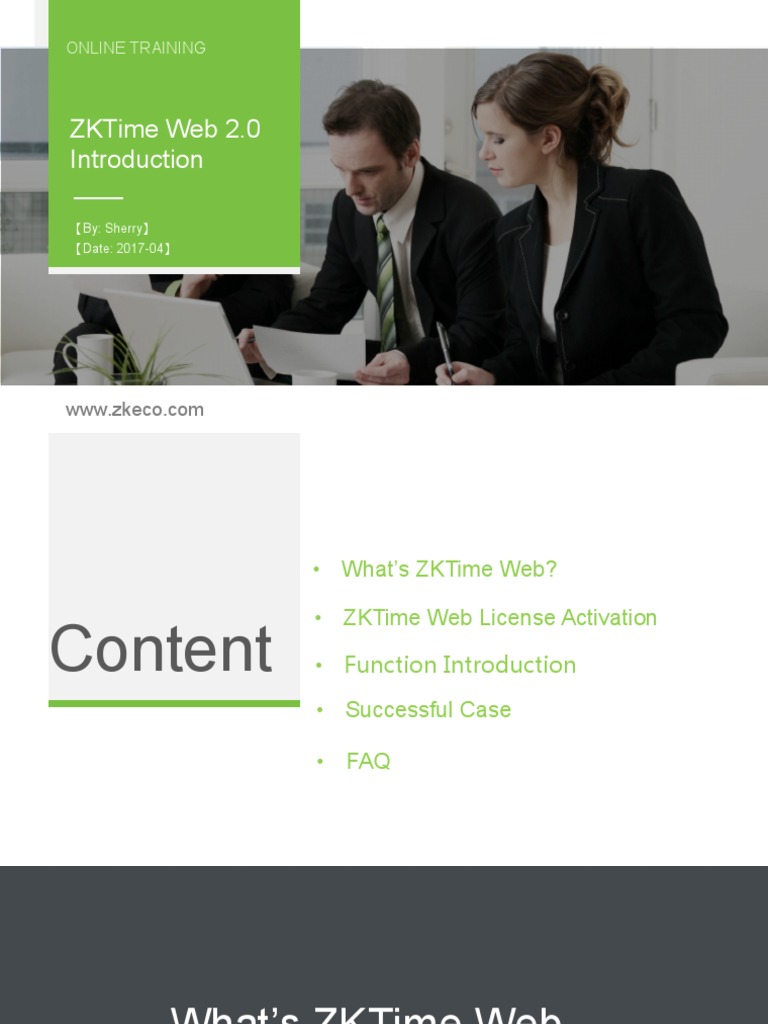 2017-04-18 ZKTime Web 2.0 Software Intoduction | PDF | World Wide Web | Internet & Web
