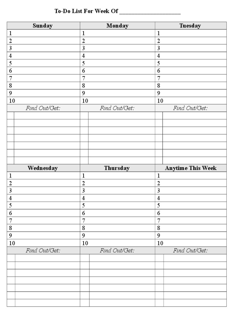 Printable and Editable Detailed Teacher to-do List