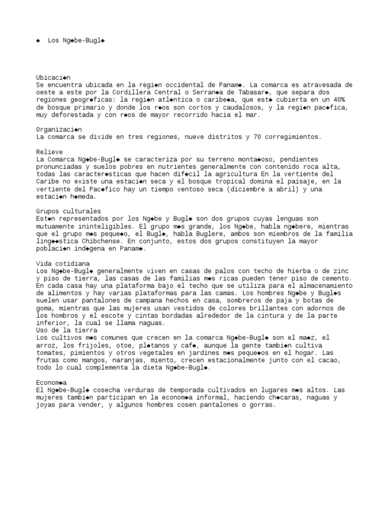 Ngobe Bugle | PDF | Naturaleza