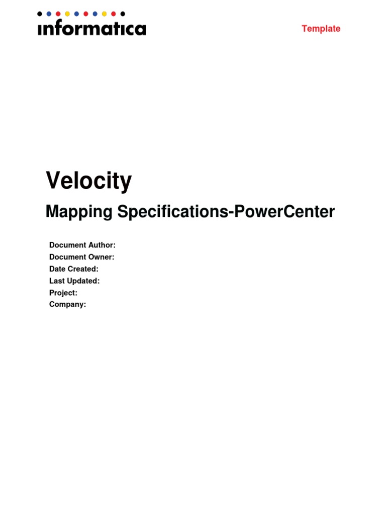 Mapping Specifications PowerCenter | PDF | Logarithm | Table (Database)