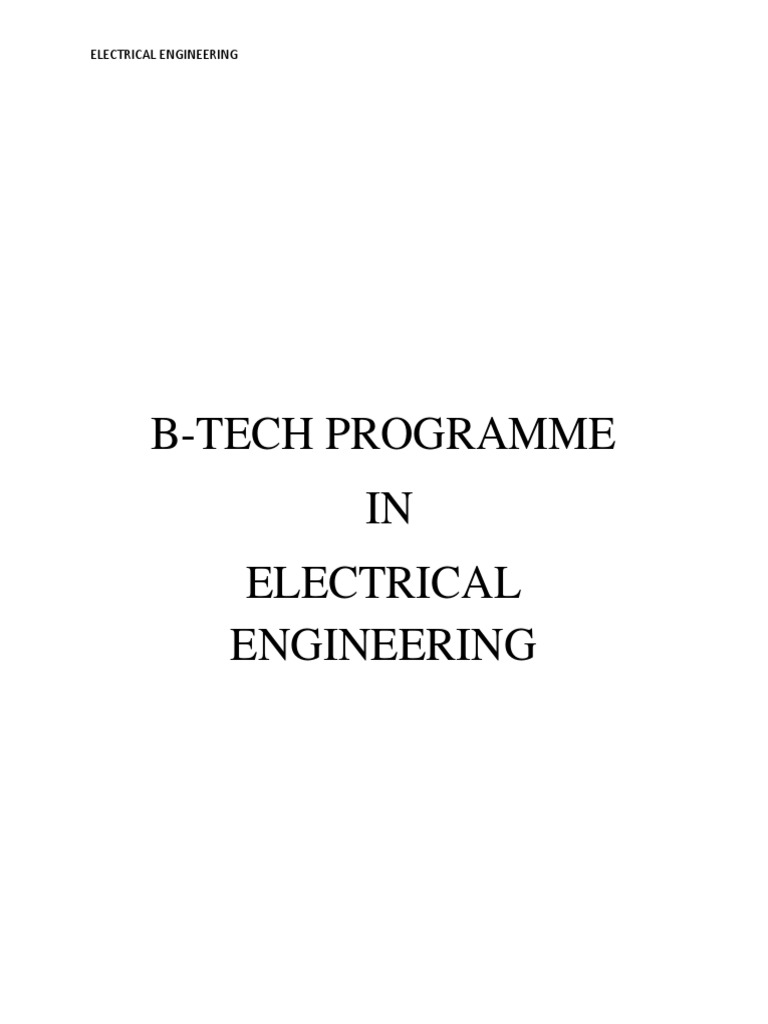 B-Tech Programme IN Electrical Engineering | PDF | Amplifier | Transformer