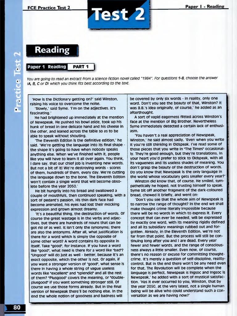 Test 2, Reading | PDF