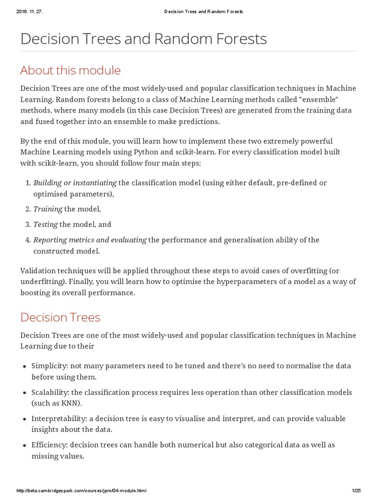 Decision Trees and Random Forests | PDF | Cross Validation (Statistics ...