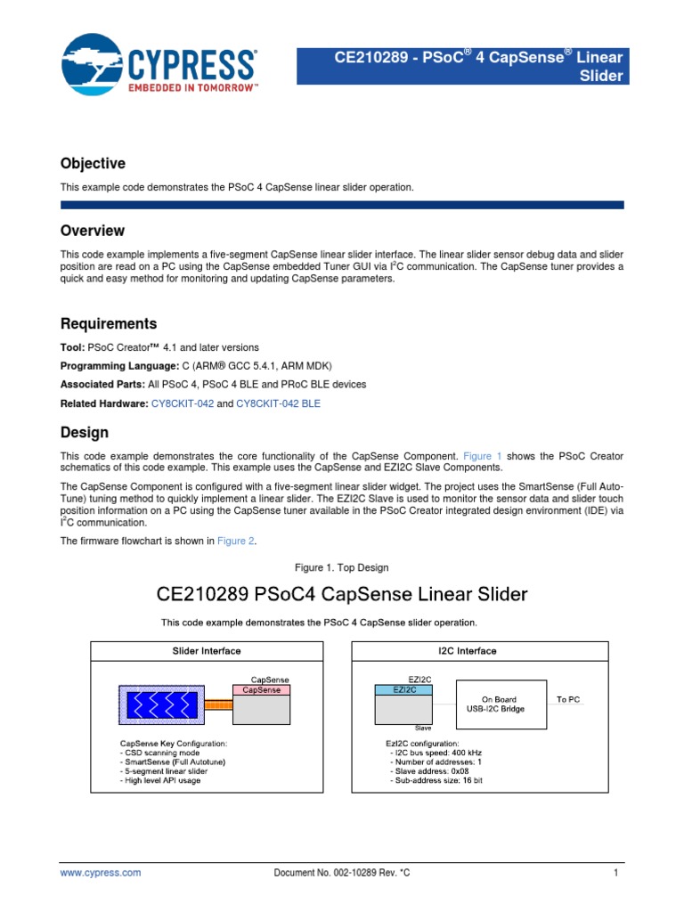 002-10289 CE210289 PSoC 4 CapSense Linear Slider | PDF | License | Software