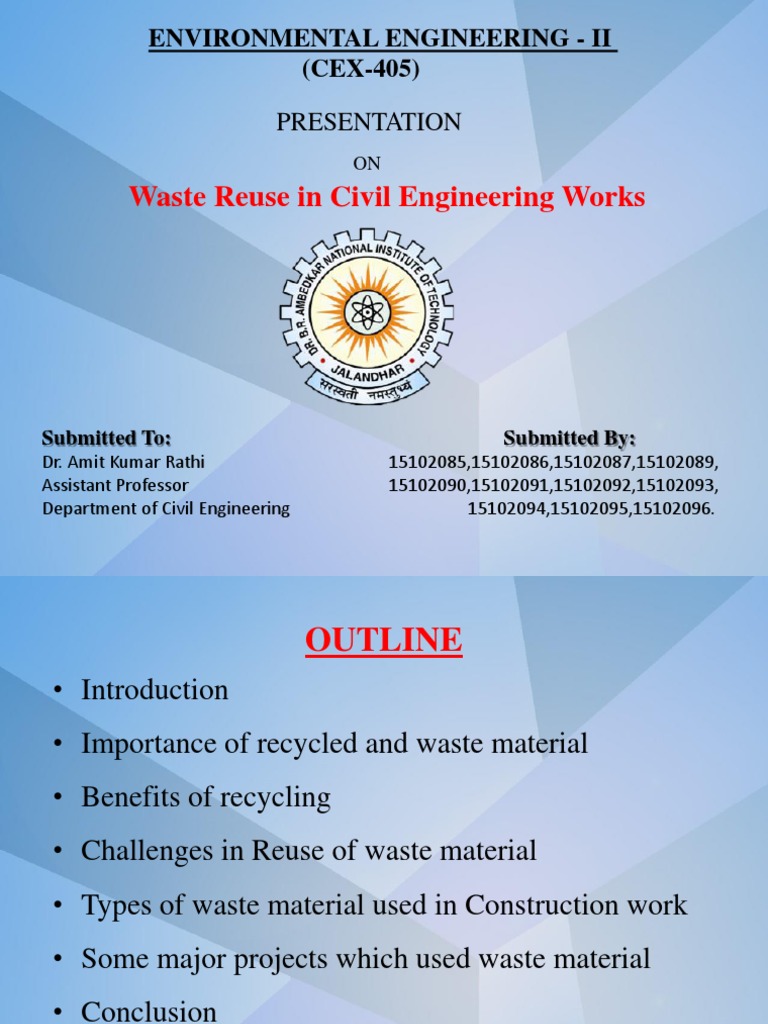 Waste Reuse in Civil Engineering | PDF | Reuse | Recycling