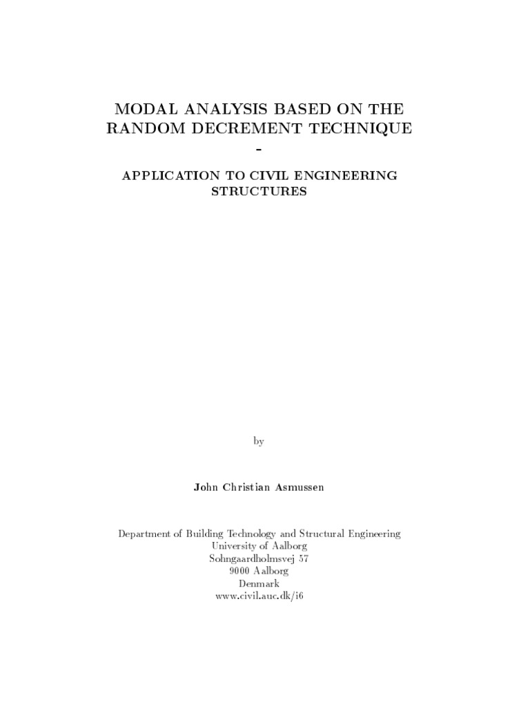 Random Decrement Modal Analysis Pdf Eigenvalues And Eigenvectors