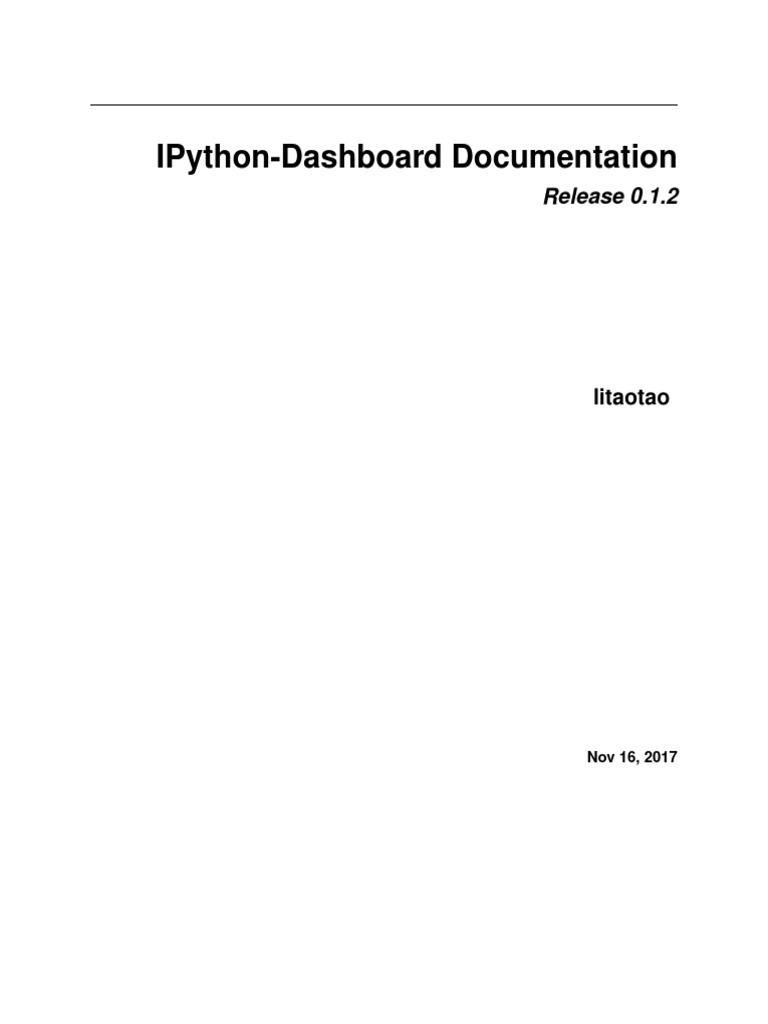 Ipython Dashboard | PDF | Documentation | Visualization (Graphics)