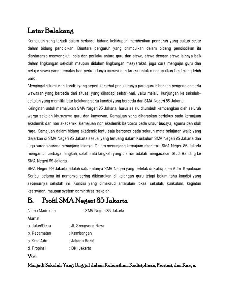 Contoh Proposal Studi Banding | PDF