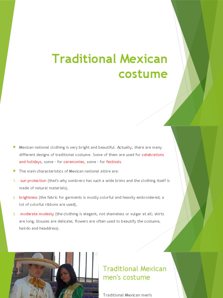 Traditional Mexican Costume | PDF | Blouse | Embroidery