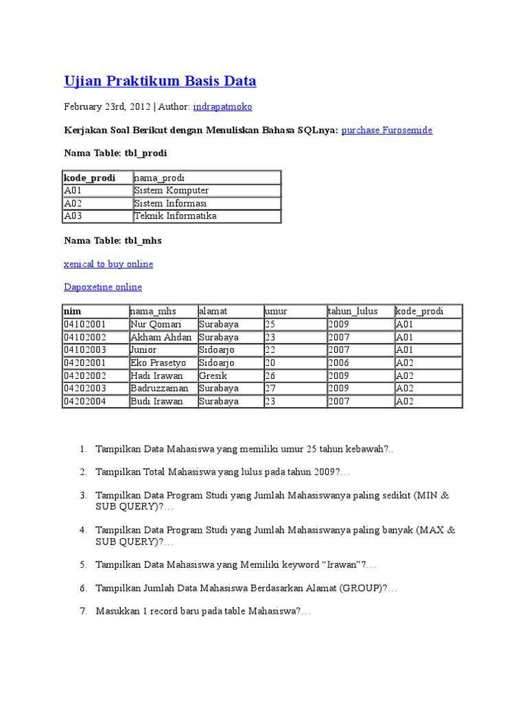 SQL Queries and Database Manipulation | PDF