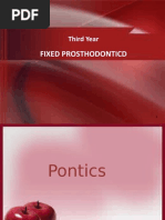 Pontics in Fixed Partial Denture | PDF | Dentures | Mouth