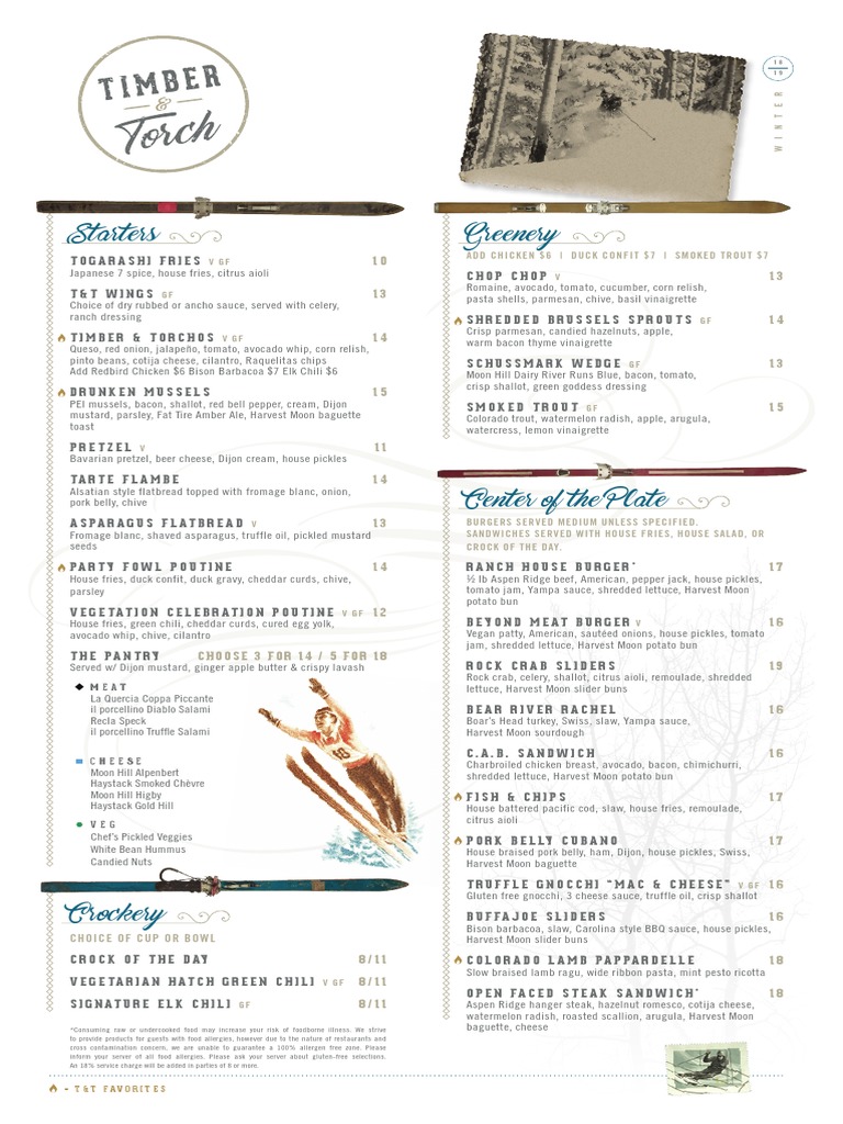 Timber & Torch Menu | PDF | Anheuser Busch Brands | Salad