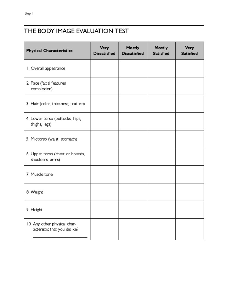 Body Image Workbook - Thomas Cash PDF | PDF | Body Image | Feeling