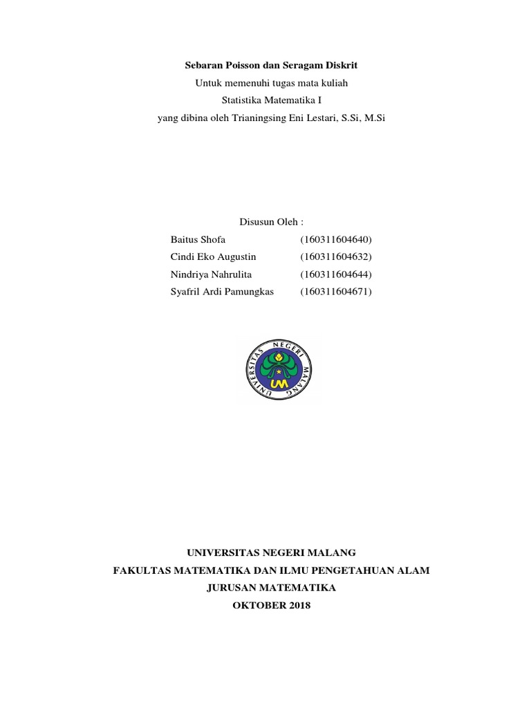 Sebaran Poisson Dan Seragam Diskrit | PDF