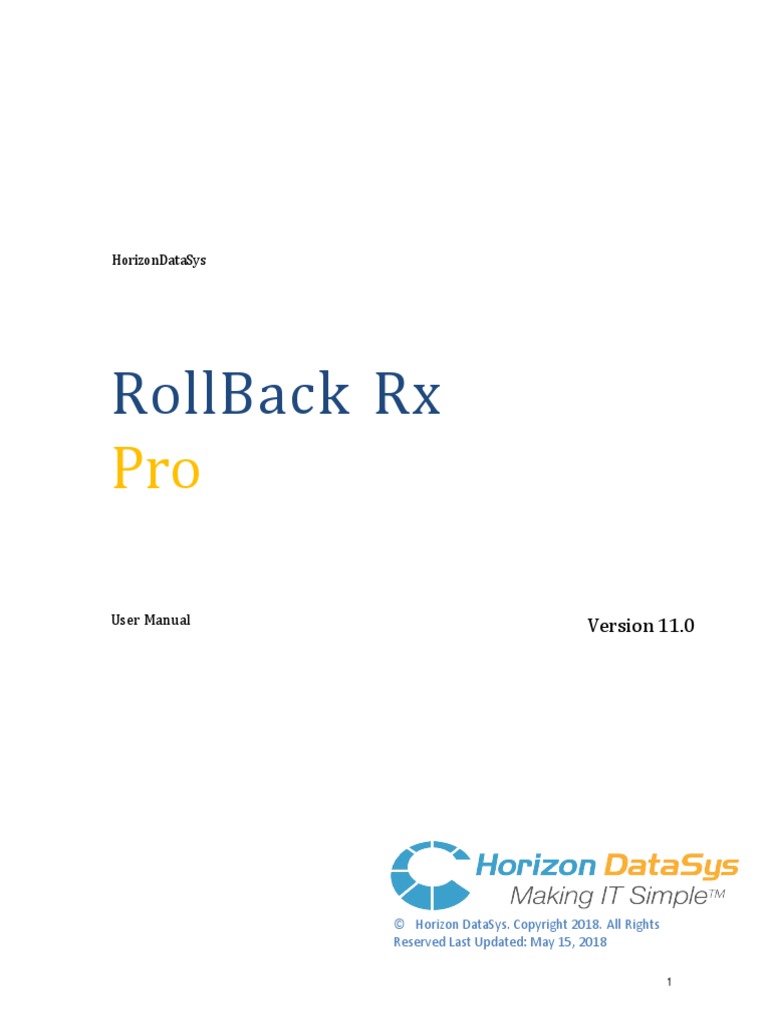 RollBack RX Pro User Guide | PDF | Installation (Computer Programs ...