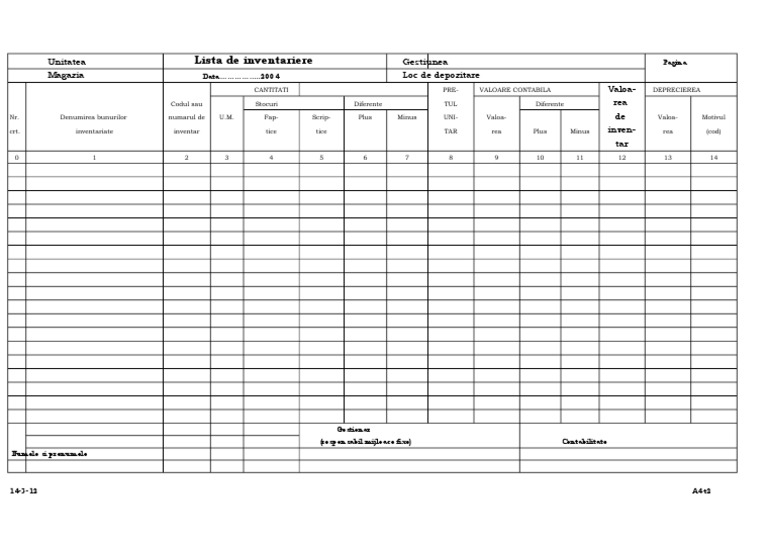 Lista de Inventariere | PDF