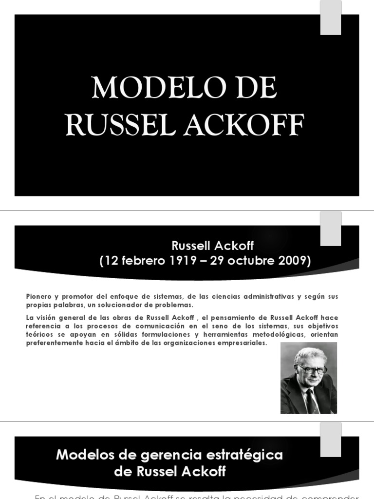 Modelo de Russel Ackoff Completo | PDF | Planificación | Aparición